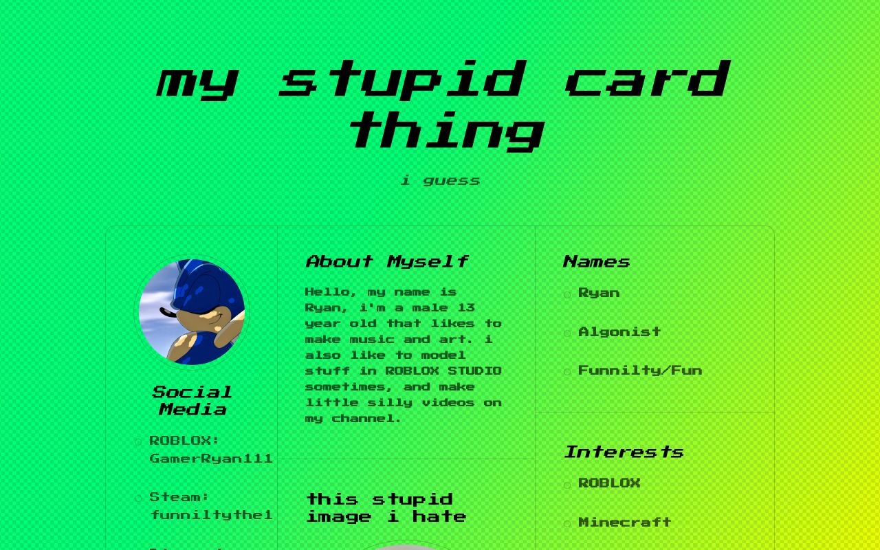 stupid card thing